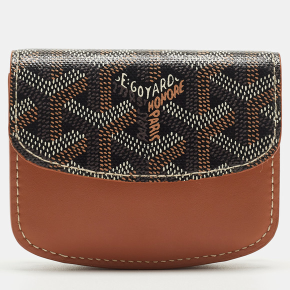Goyard | Bags | Goyard Brown Ine Coated Canvas And Leather Flap Card ...